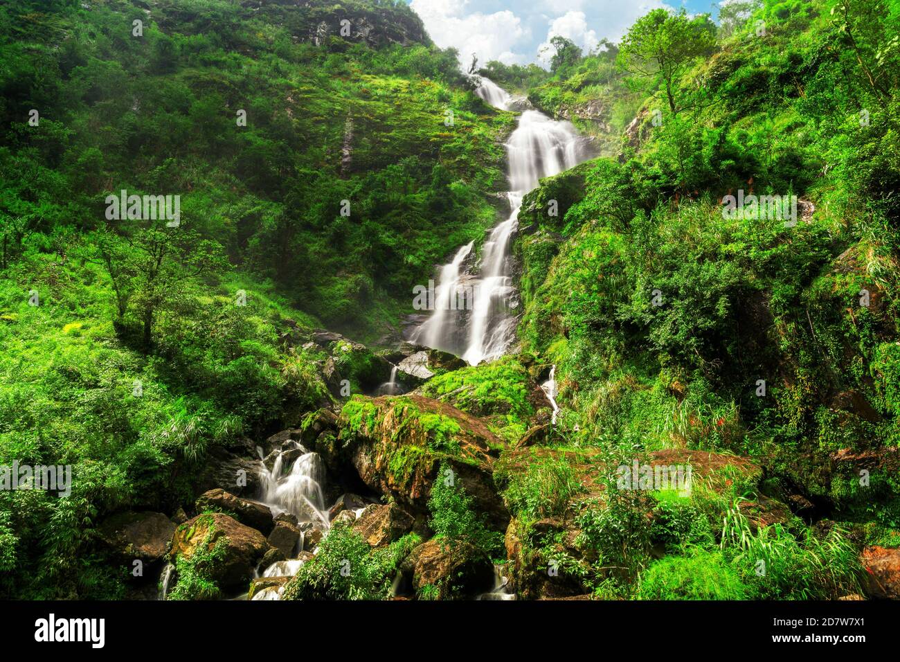 Silver waterfall in Sapa, Vietnam. Silver waterfall is one of the most ...