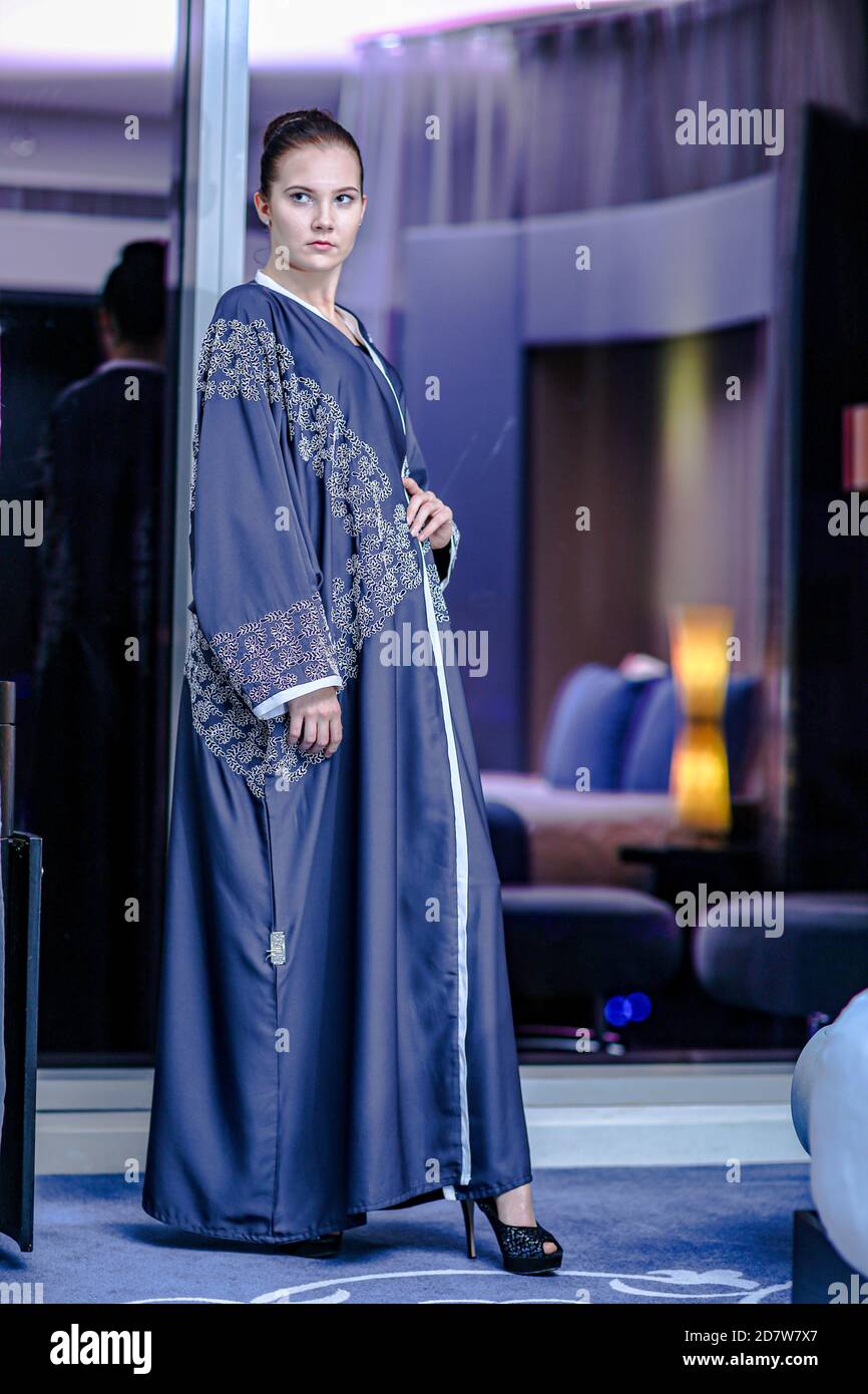 Arab Model in Arab Transitional Abaya Dress Stock Photo - Alamy