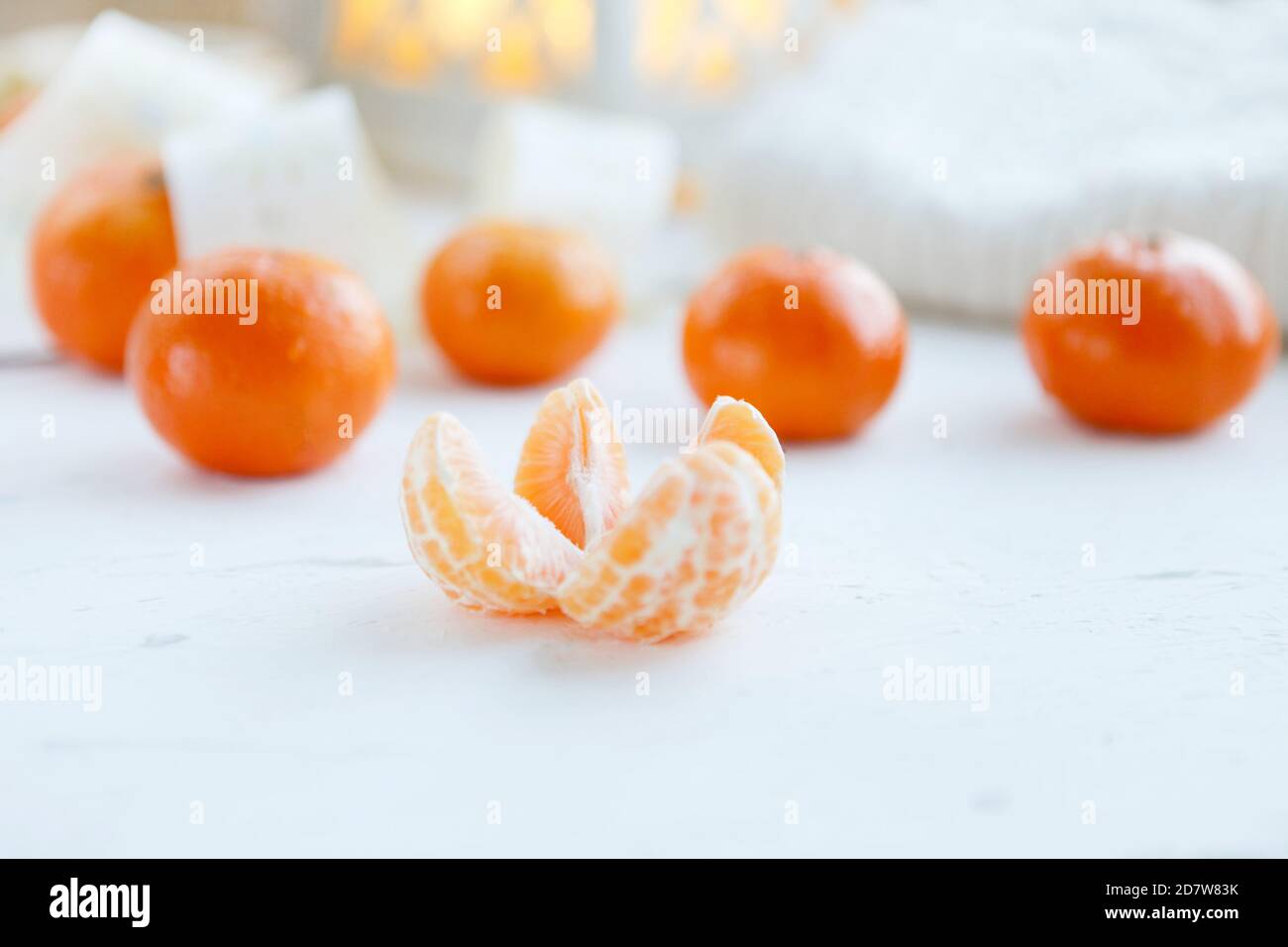 mandarin oranges. ripe juicy peeled mandarin orange. isolated on white ...