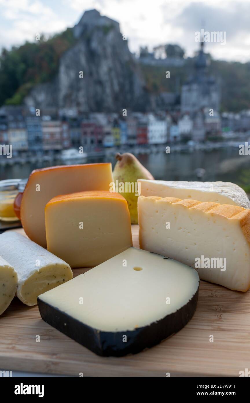 Cheese collection, tasty Belgian abbey cheeses made with brown trappist ...