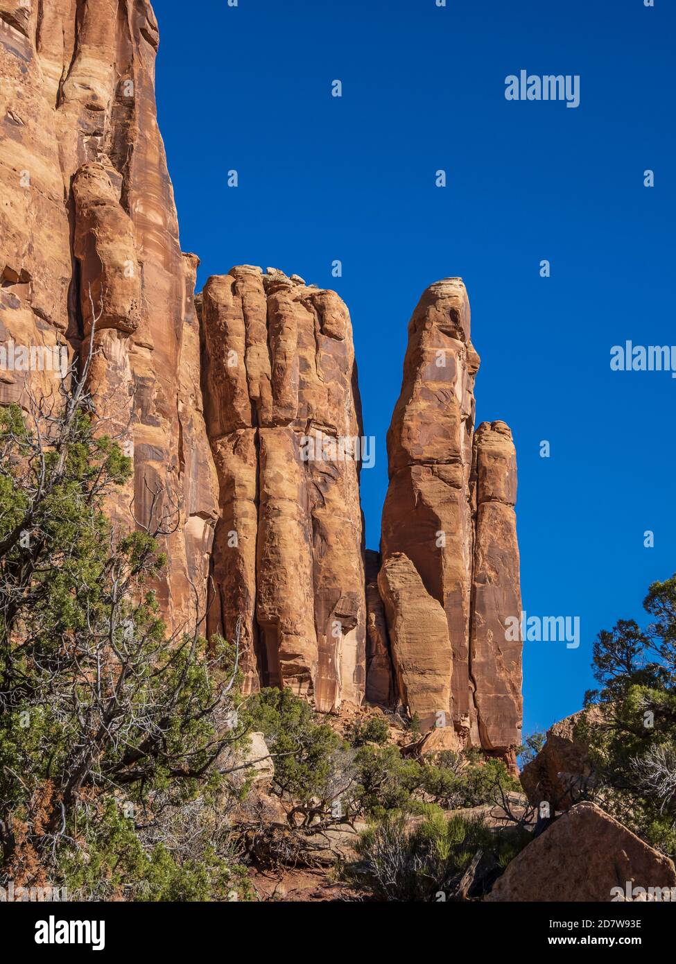 Cliffs and pillars along the Upper Monument Canyon Trail, Colorado ...