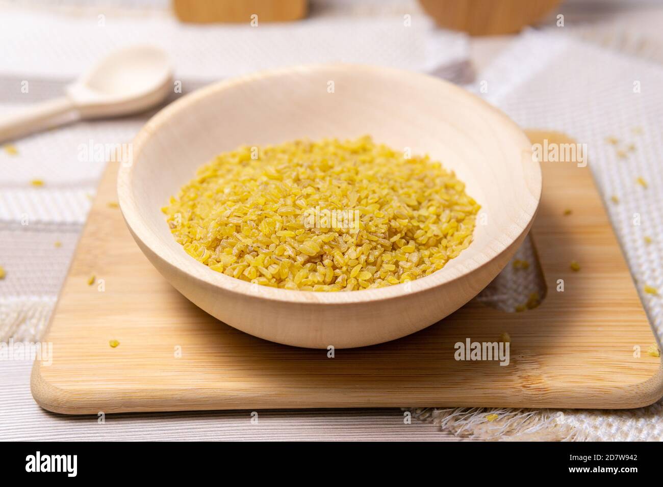 raw bulgur close up. Concept of agriculture. grains of bulgur wheat ...