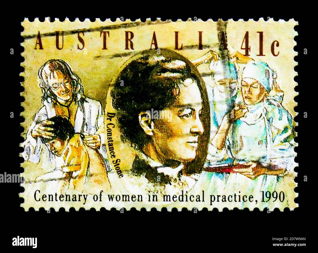 MOSCOW, RUSSIA - MARCH 28, 2018: A stamp printed in Australia shows Dr ...