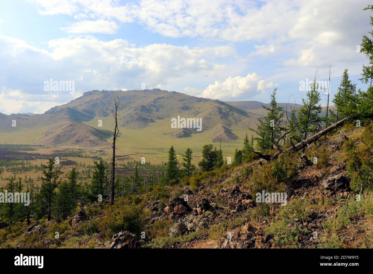 Khorgo volcano lava field in Khorgo-Terkhiin Tsagaan Nuur National Park ...