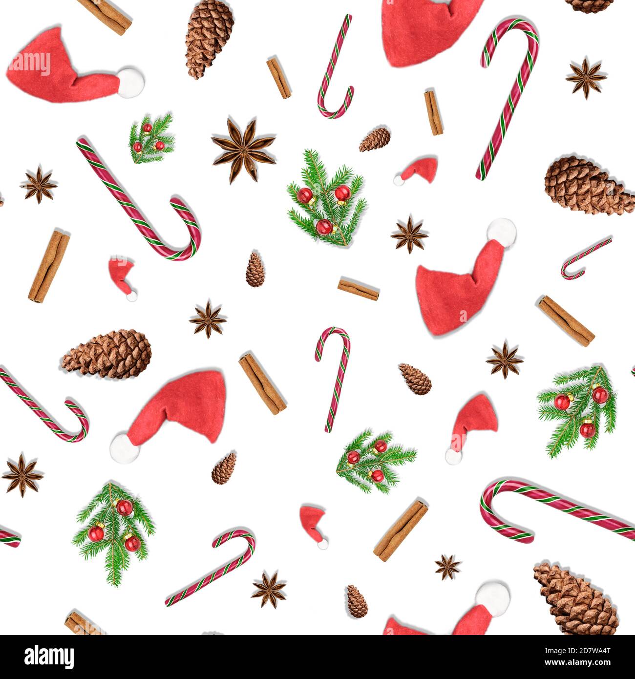 3D illustration of christmas seamless background with red Santa Clause ...