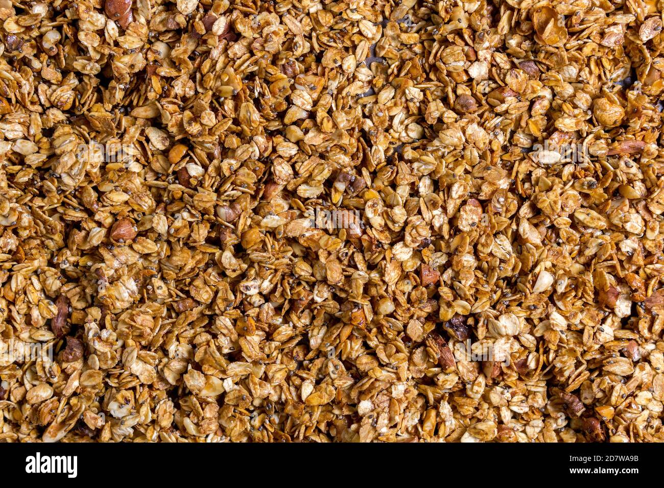 Texture oatmeal granola or muesli as background. Food concept. Healthy ...