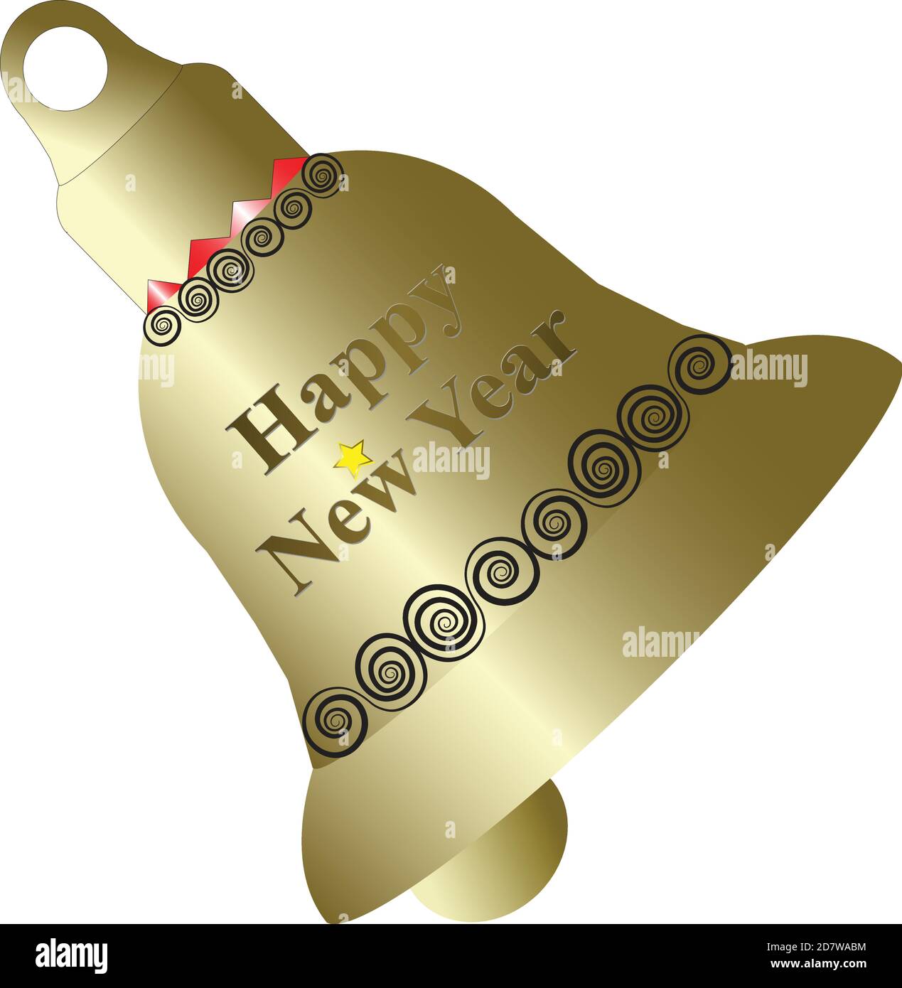 Golden metal bell isolated Stock Vector Images - Alamy