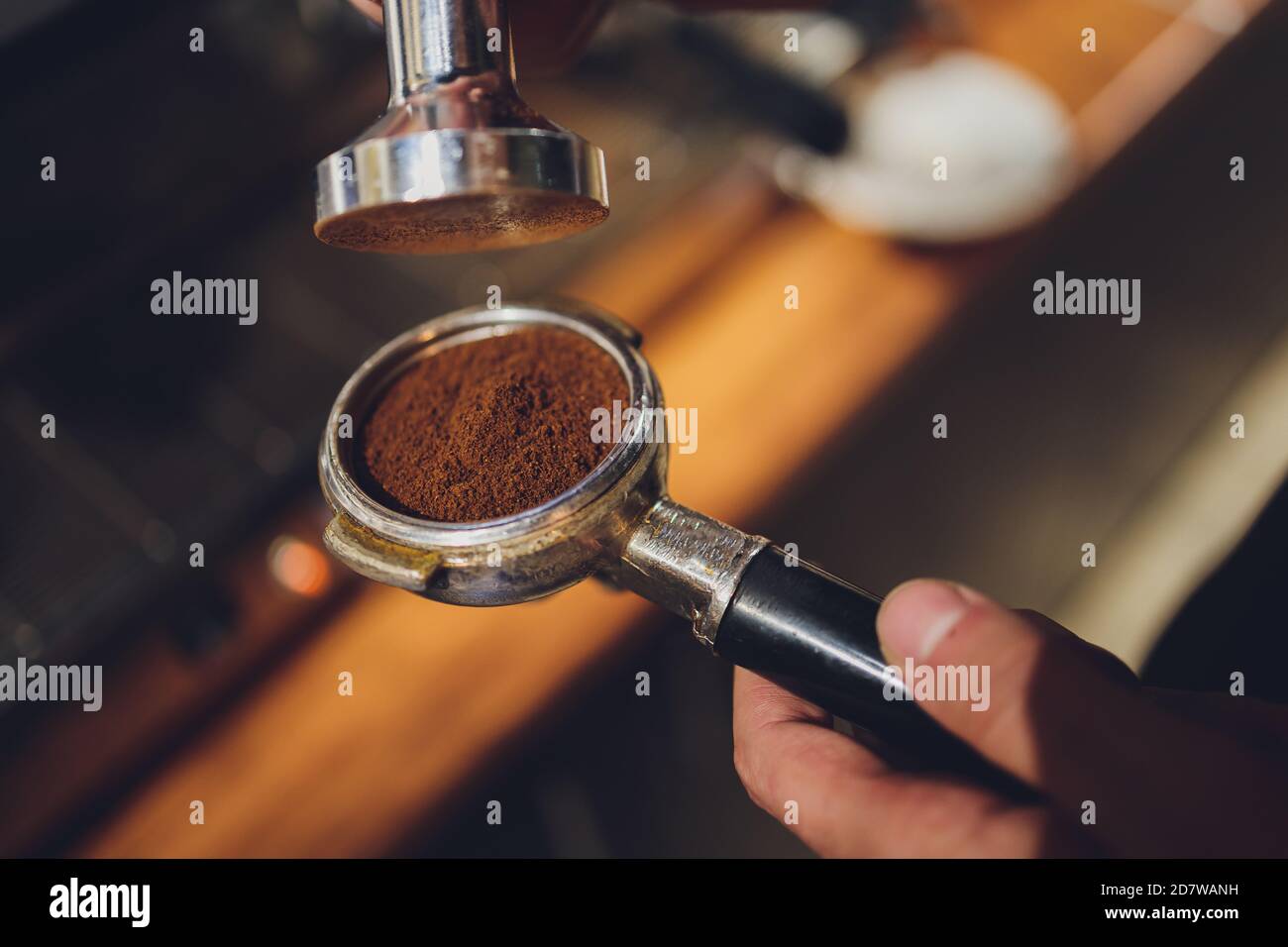 Barista Cafe Making Coffee Preparation Service Concept Stock Photo - Alamy