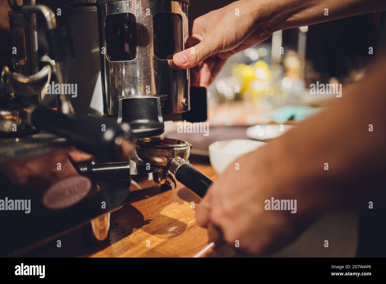 Barista Cafe Making Coffee Preparation Service Concept Stock Photo - Alamy