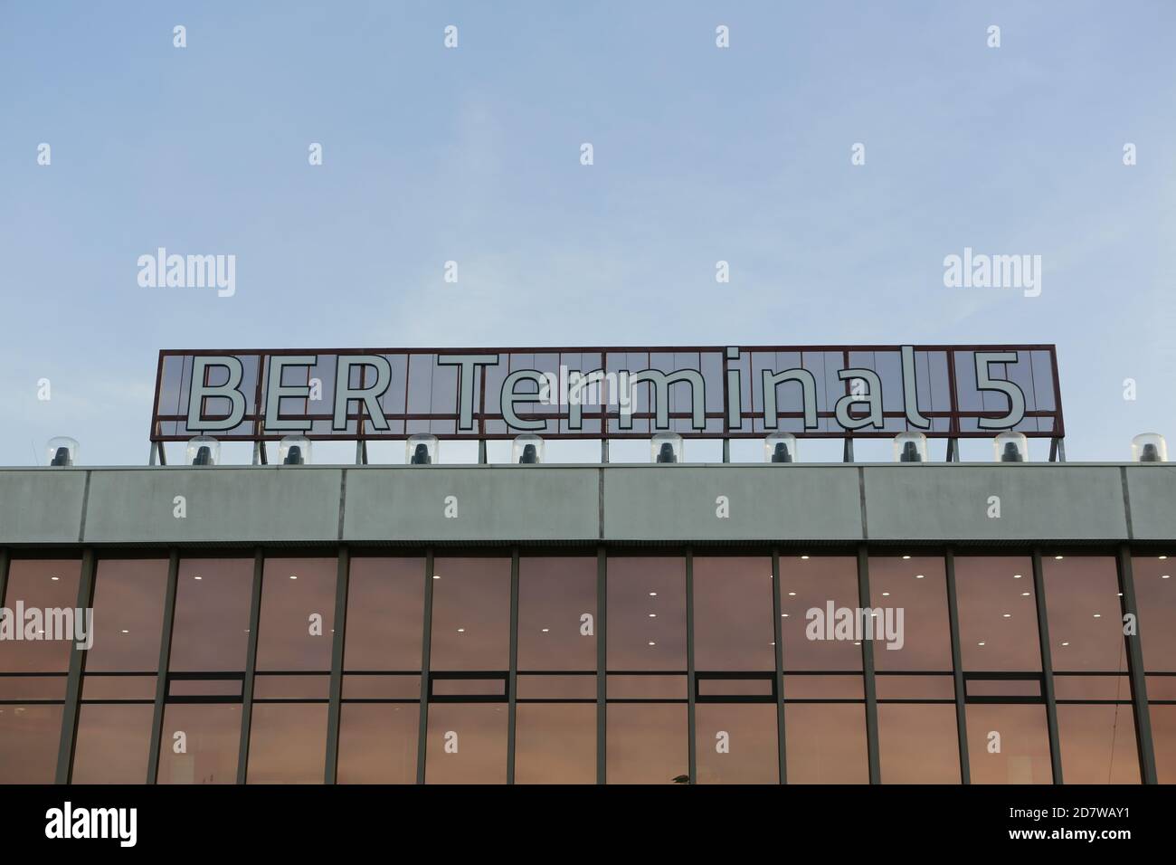 10/25/2020, Schönefeld, Germany,The new lettering from BER Terminal 5 ...