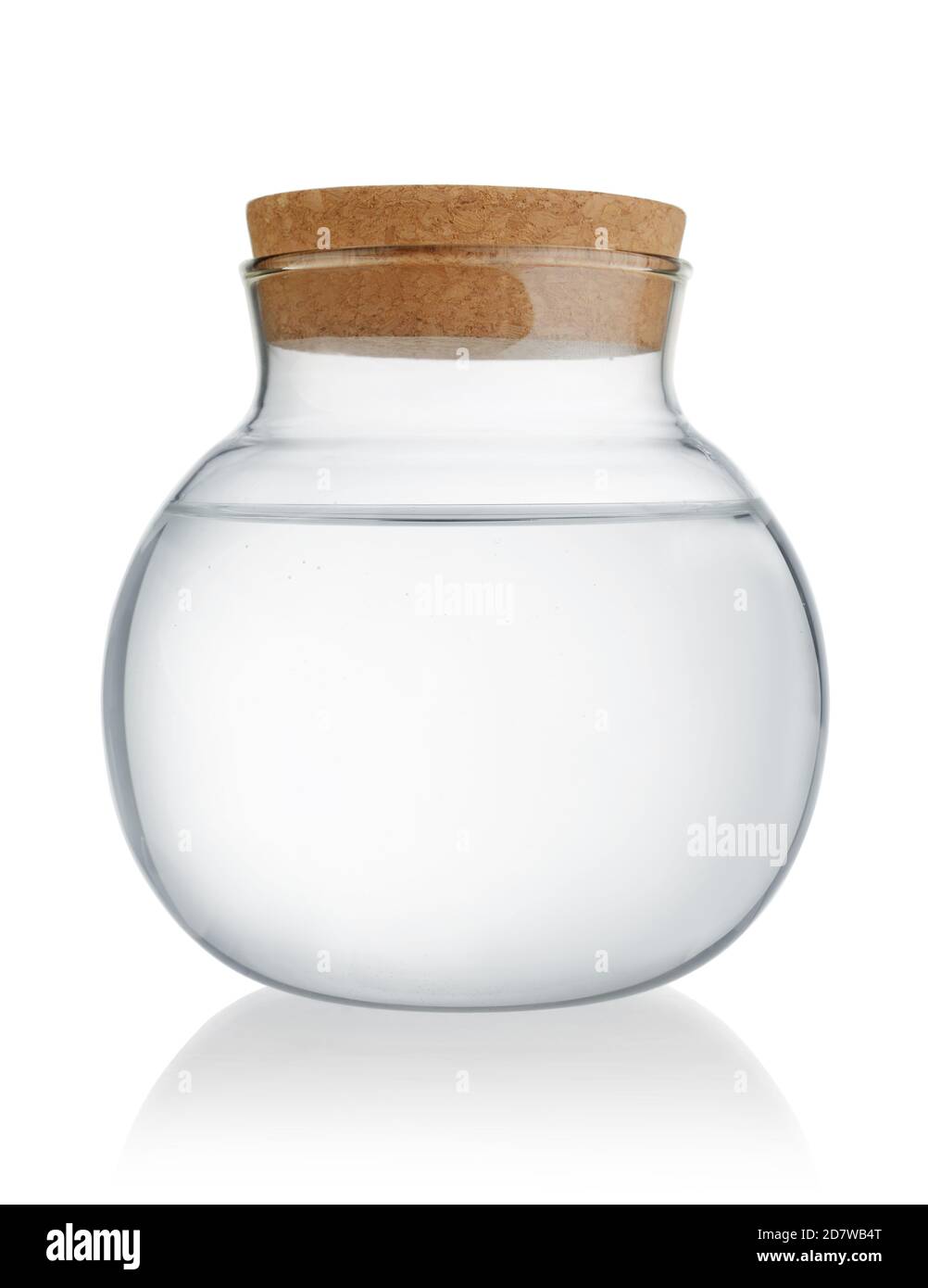 Round glass ball bottle with corc isolated on white Stock Photo - Alamy