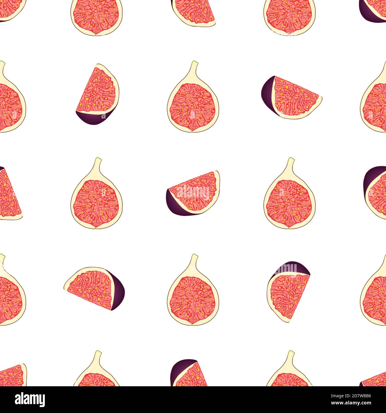 Illustration on theme big colored seamless purple fig, bright fruit ...