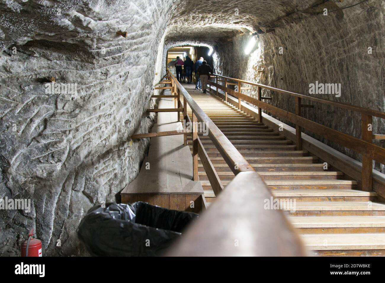 Light at the end of the tunnel, the exit steps of the former salt mine ...