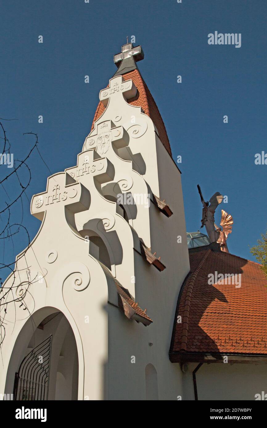 Millennium Catholic Church designed by Makovecz. The copper angel ...