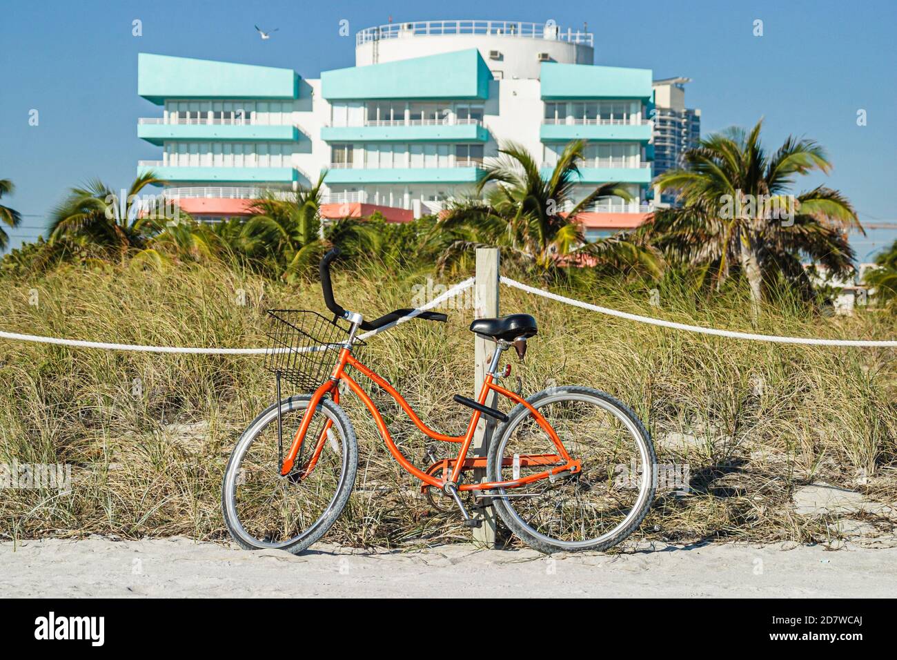 Miami Beach Florida,Atlantic Ocean shore,bicycle bike condominium ...