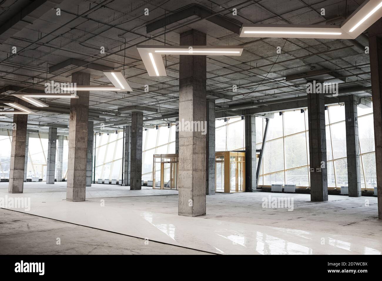 Background image of empty building under construction with concrete ...
