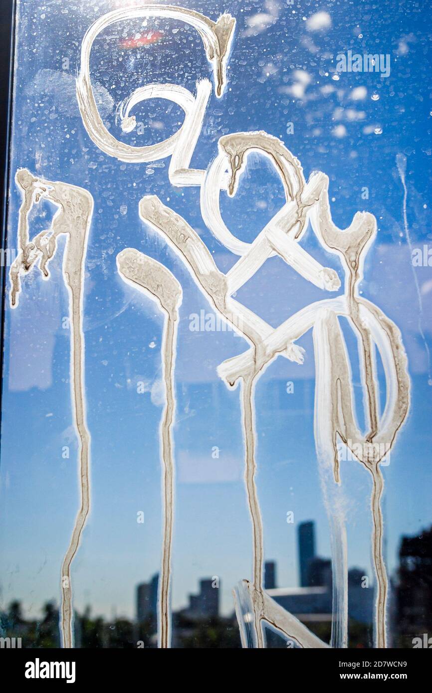 Graffiti on a window hi-res stock photography and images - Alamy