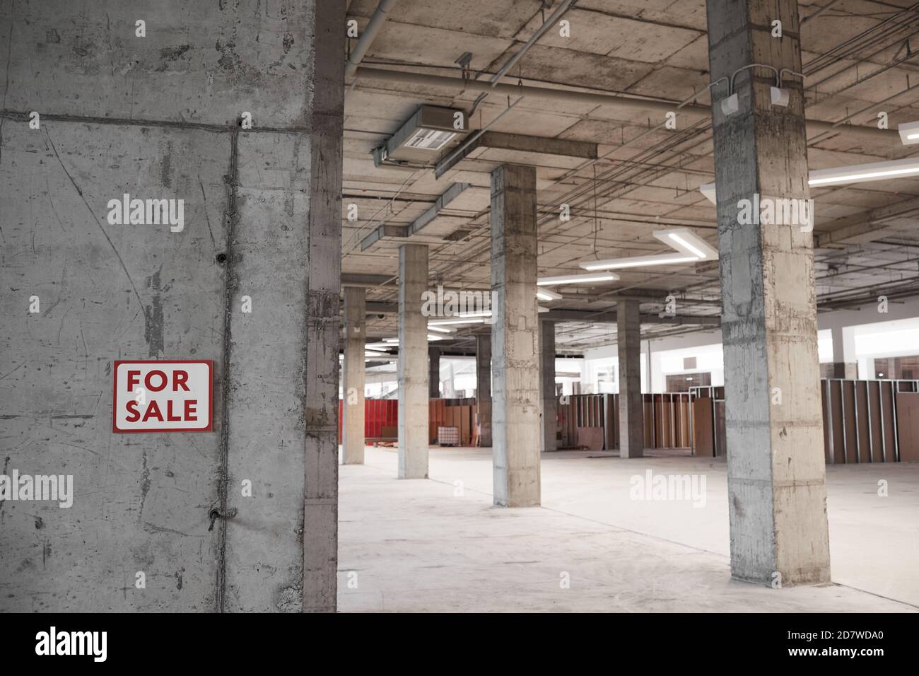 Background image of empty building under construction with concrete ...