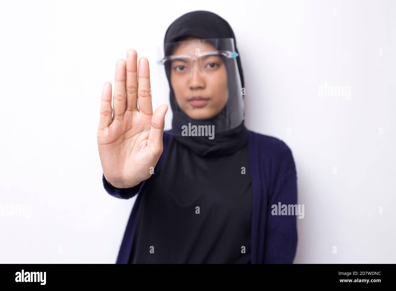 Young asian muslim woman with a face shield Stock Photo - Alamy