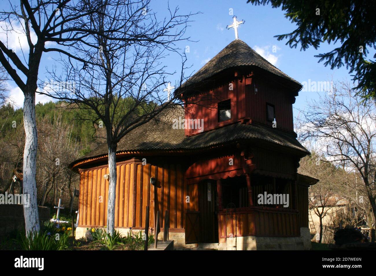 Prisaca, Vrancea County, Romania. Exterior view of the 18th century ...