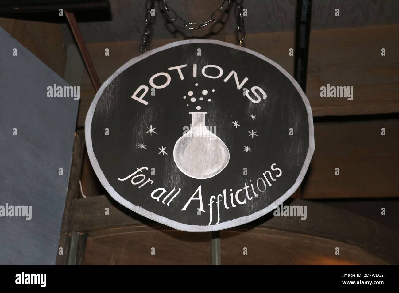 Vintage Potions for all Afflications Halloween sign. Hanging signage ...