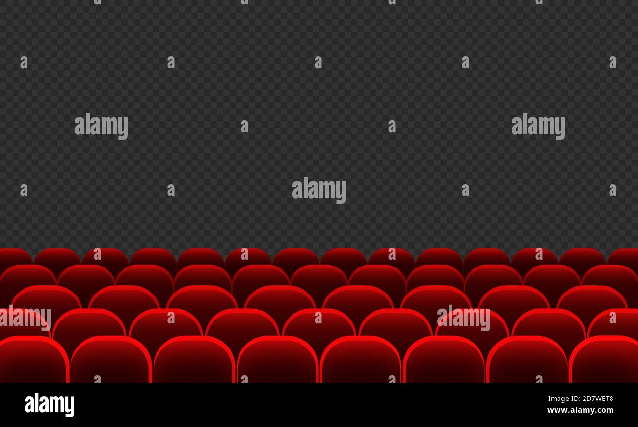 Cinema auditorium banner. Theatre stage. Vector on isolated white ...