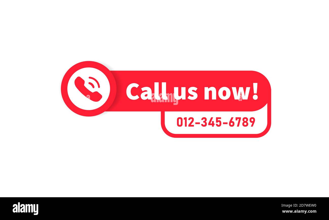 Call us now button. Call sign. Phone number. Vector on isolated white ...