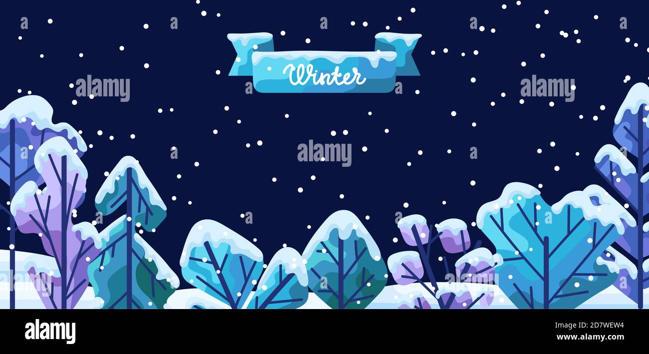Winter background with trees Stock Vector Image & Art - Alamy