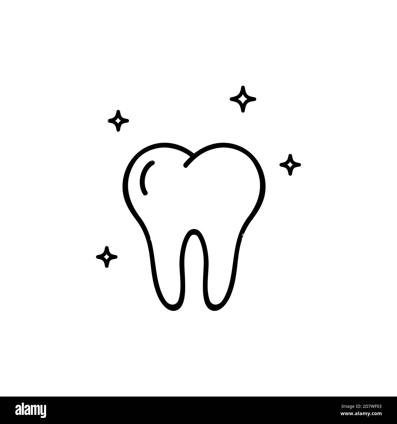 Tooth icon in black. Vector on isolated white background. EPS 10 Stock ...