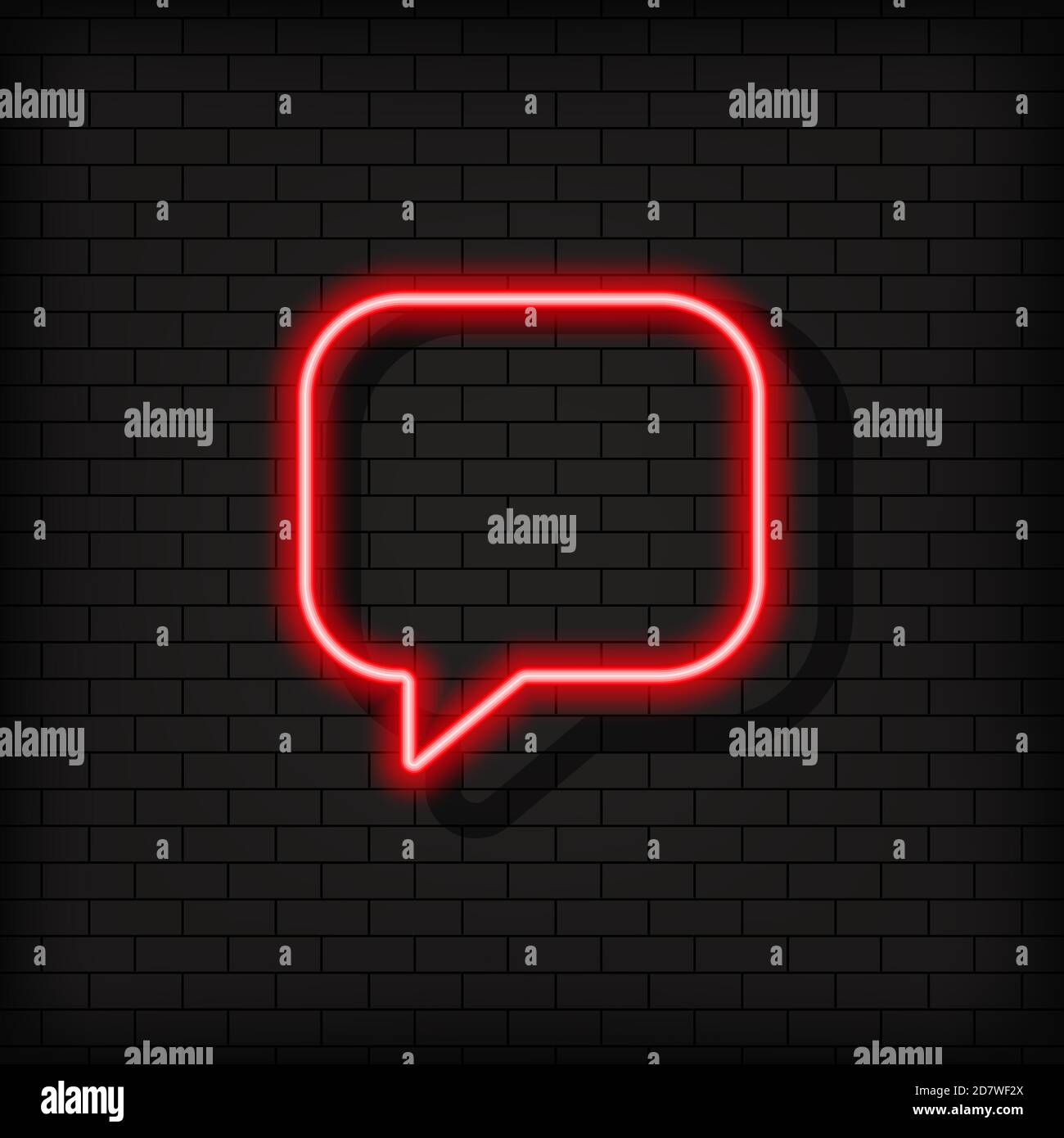 Dialogue neon icon. Comment sign. Social media user. Vector on isolated ...
