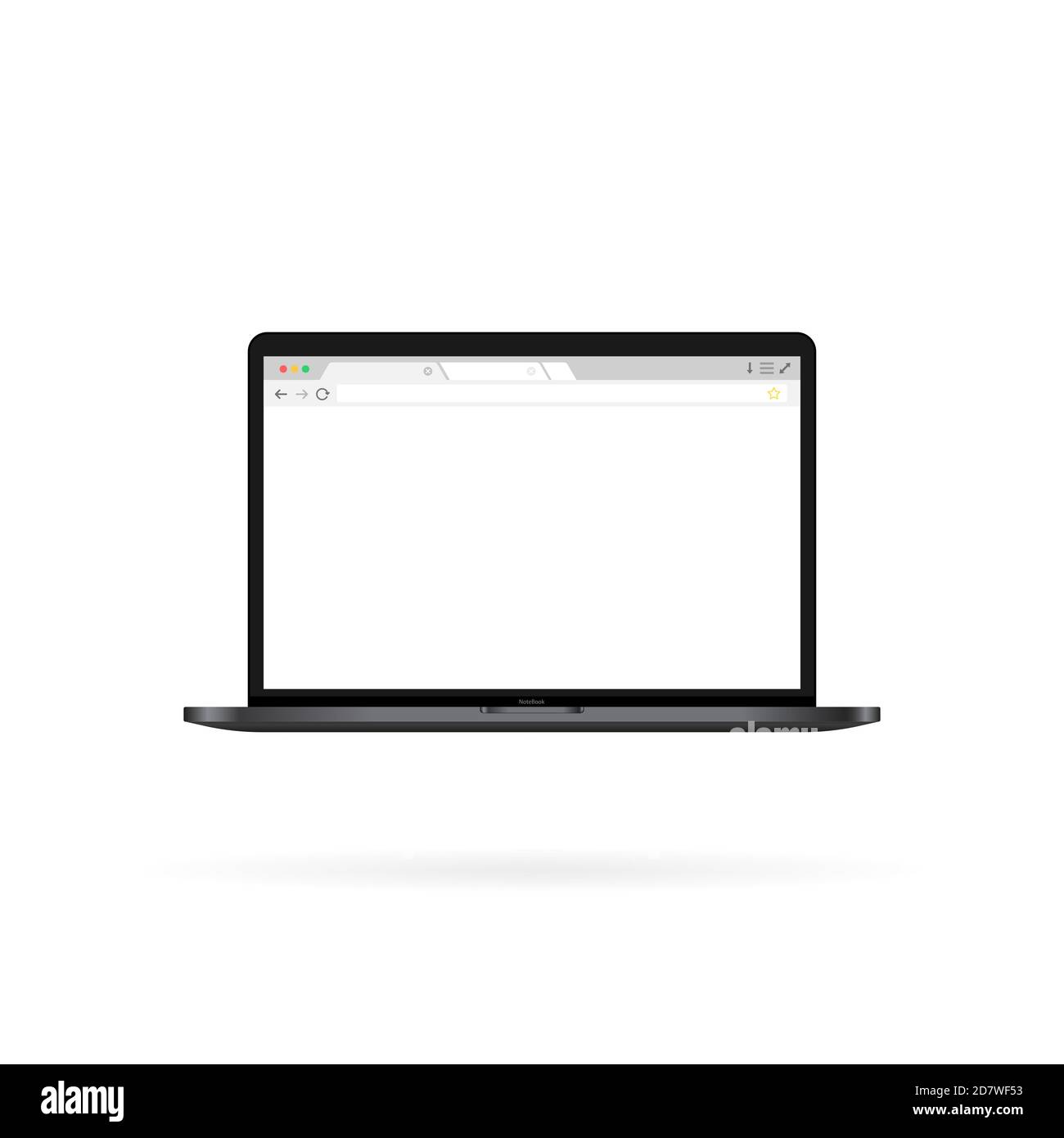 Open laptop and internet browser window on a screen. Web page. Vector ...