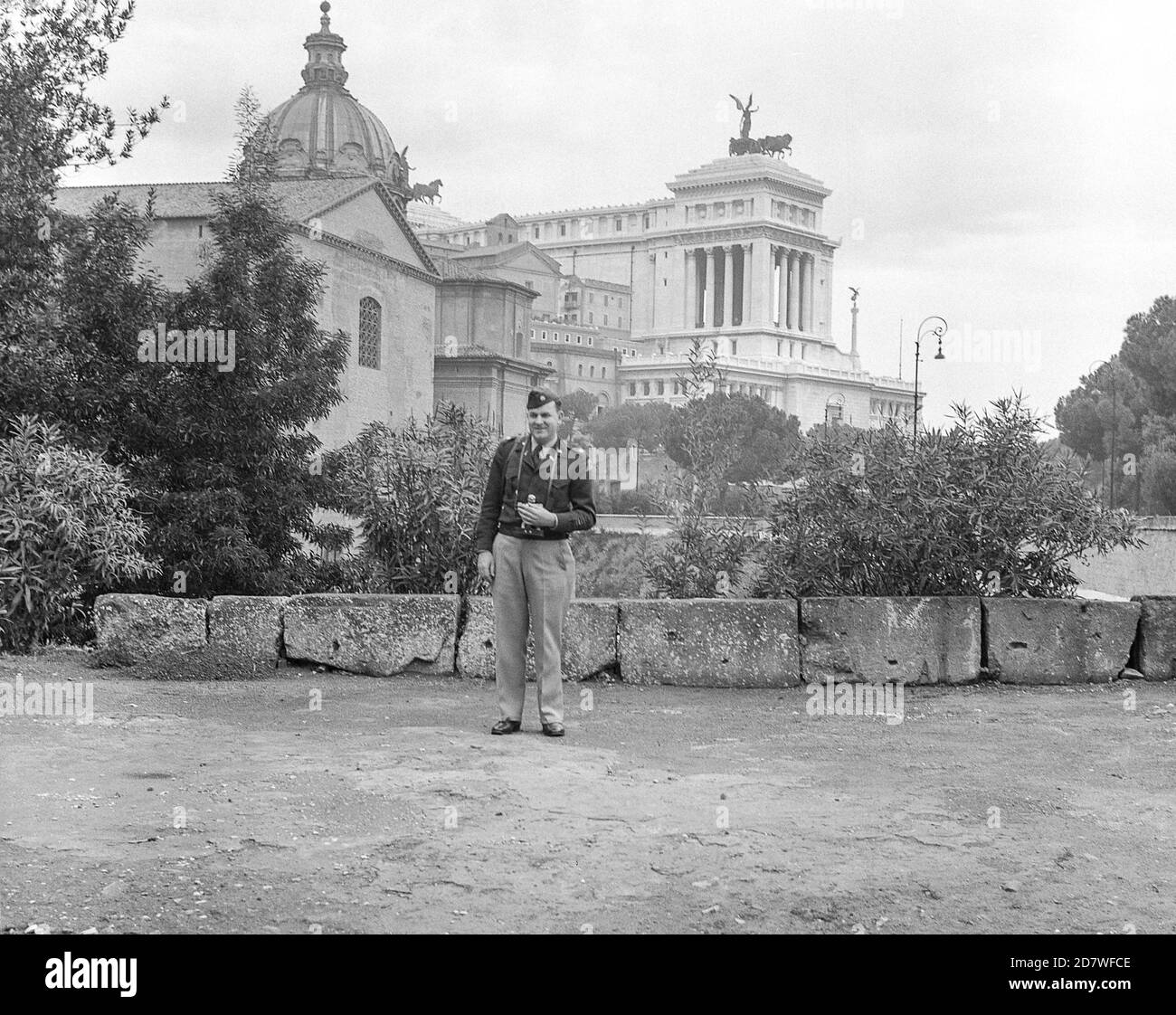 US Army Officer Touring Rome after World War 2, 1951, Italy Stock Photo ...