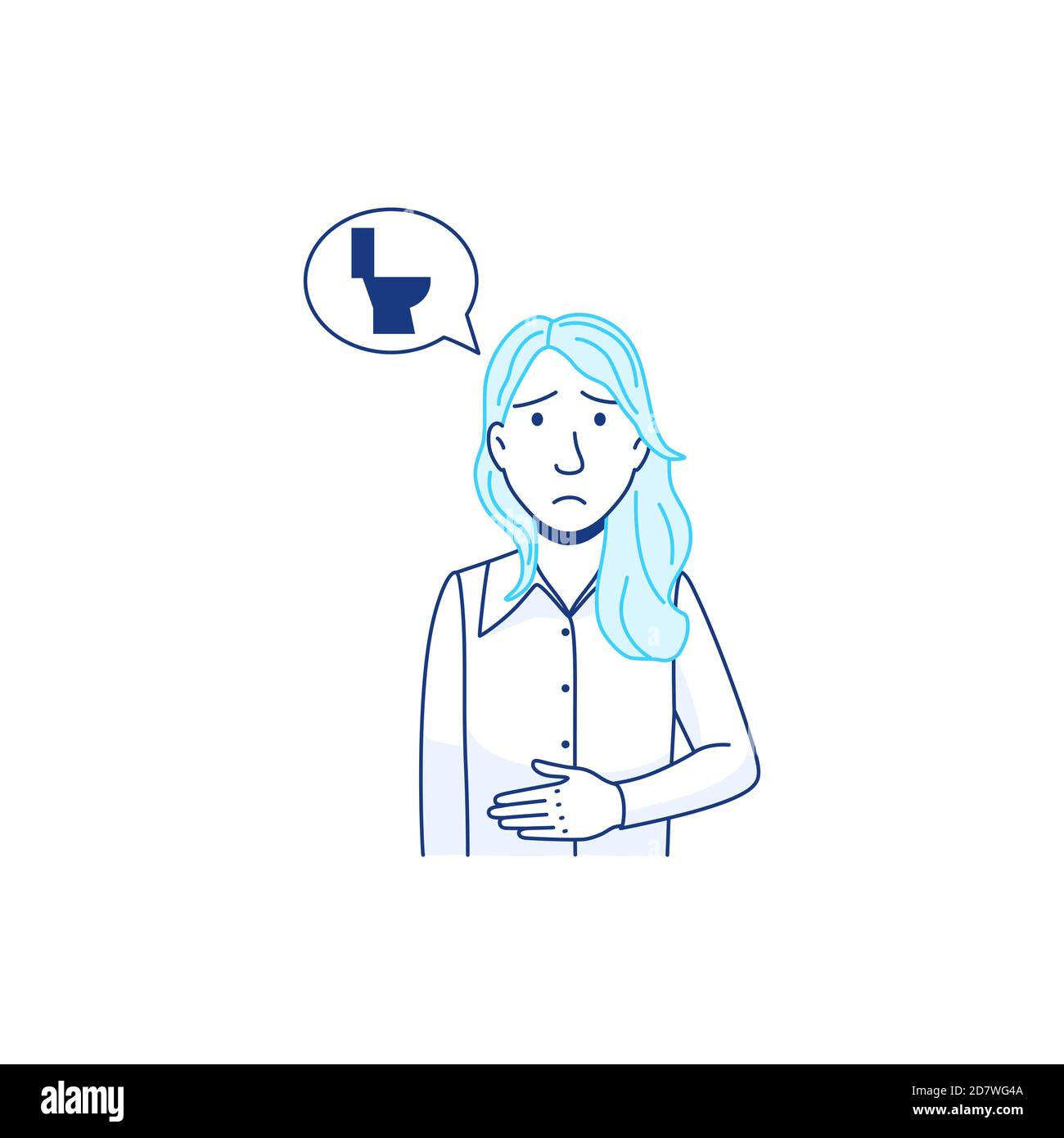 Woman stomach sickness vomit toilet Stock Vector Images - Alamy