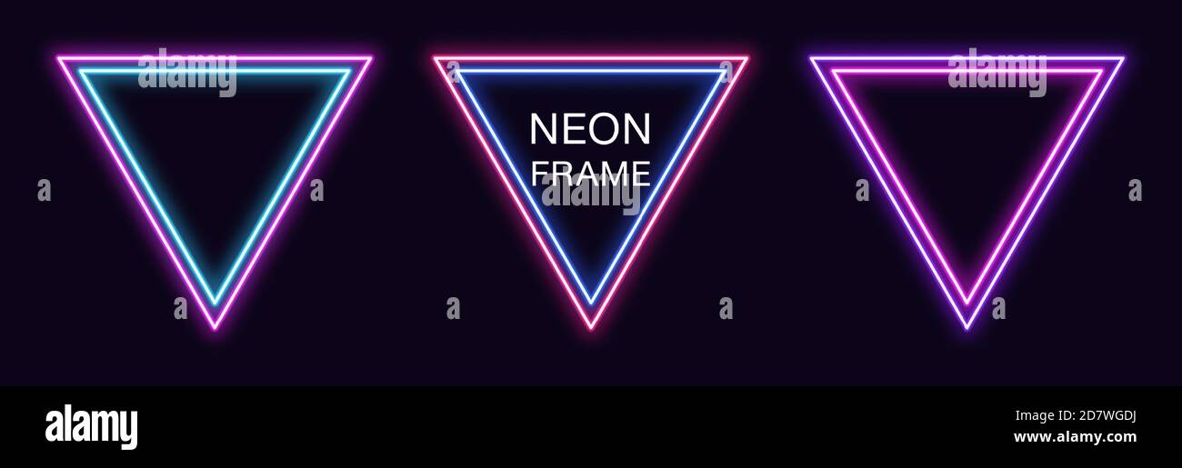 Blue electric light triangle border Stock Vector Images - Alamy