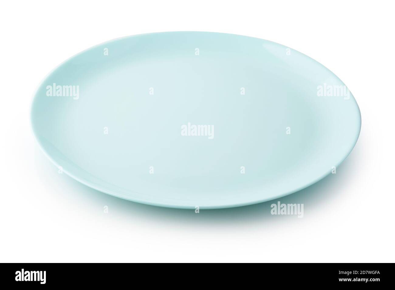 Flat empty plate isolated on white background Stock Photo - Alamy