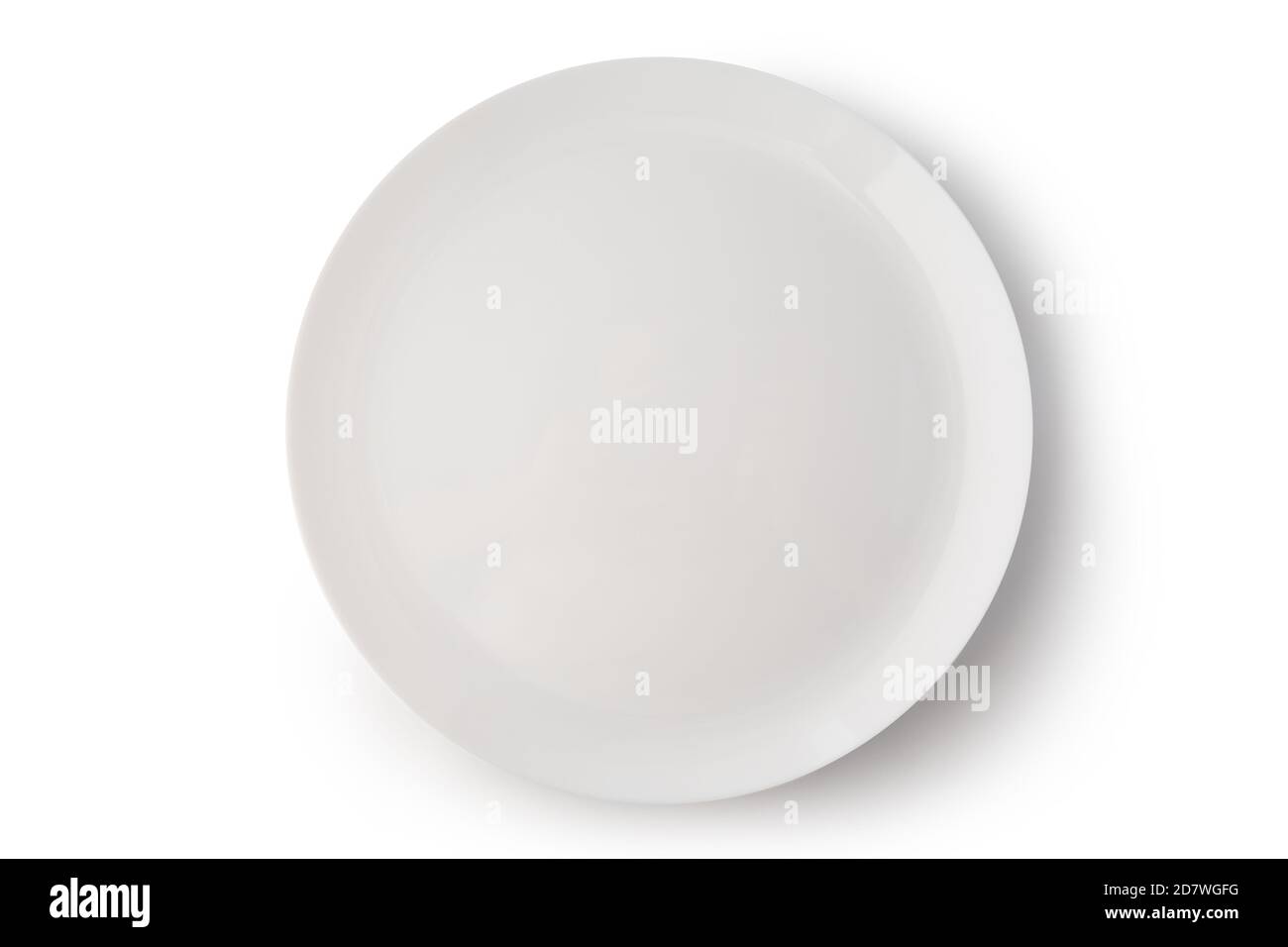 Flat empty plate isolated on white background Stock Photo - Alamy