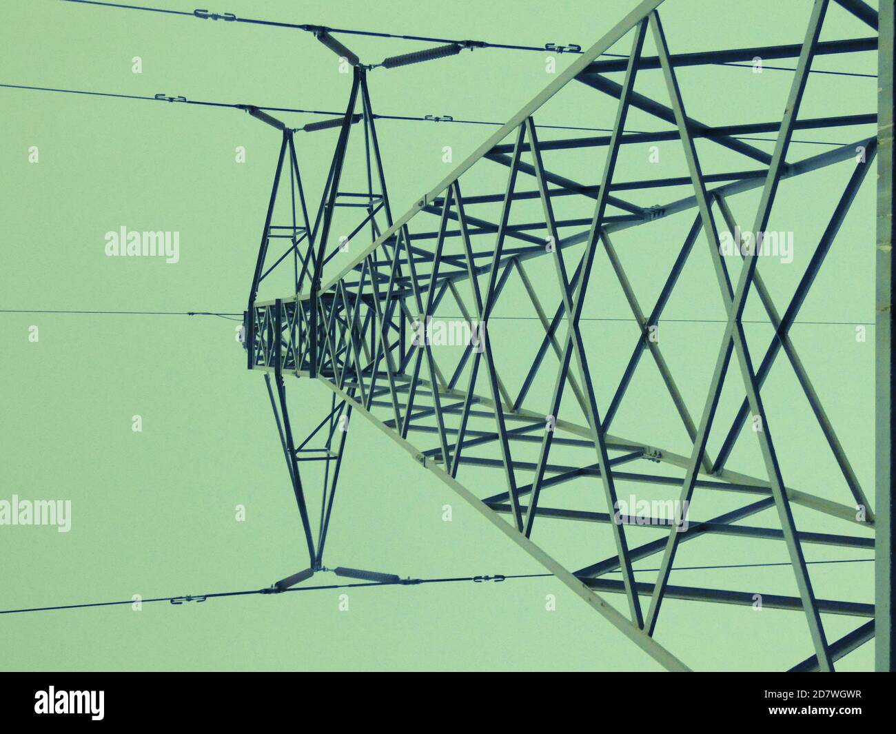 Power lines and pylon Stock Photo - Alamy