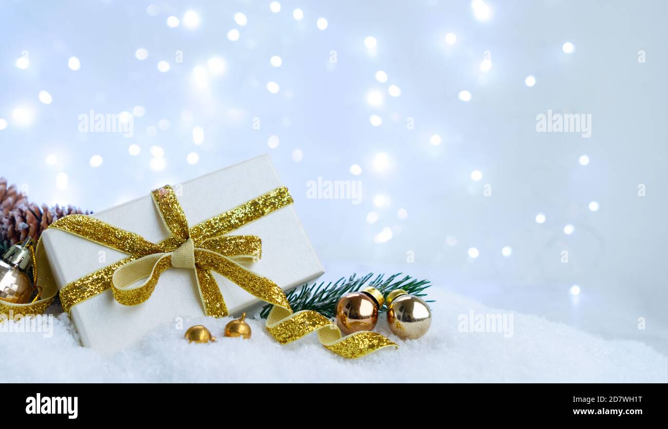White christmas with snow Stock Photo - Alamy