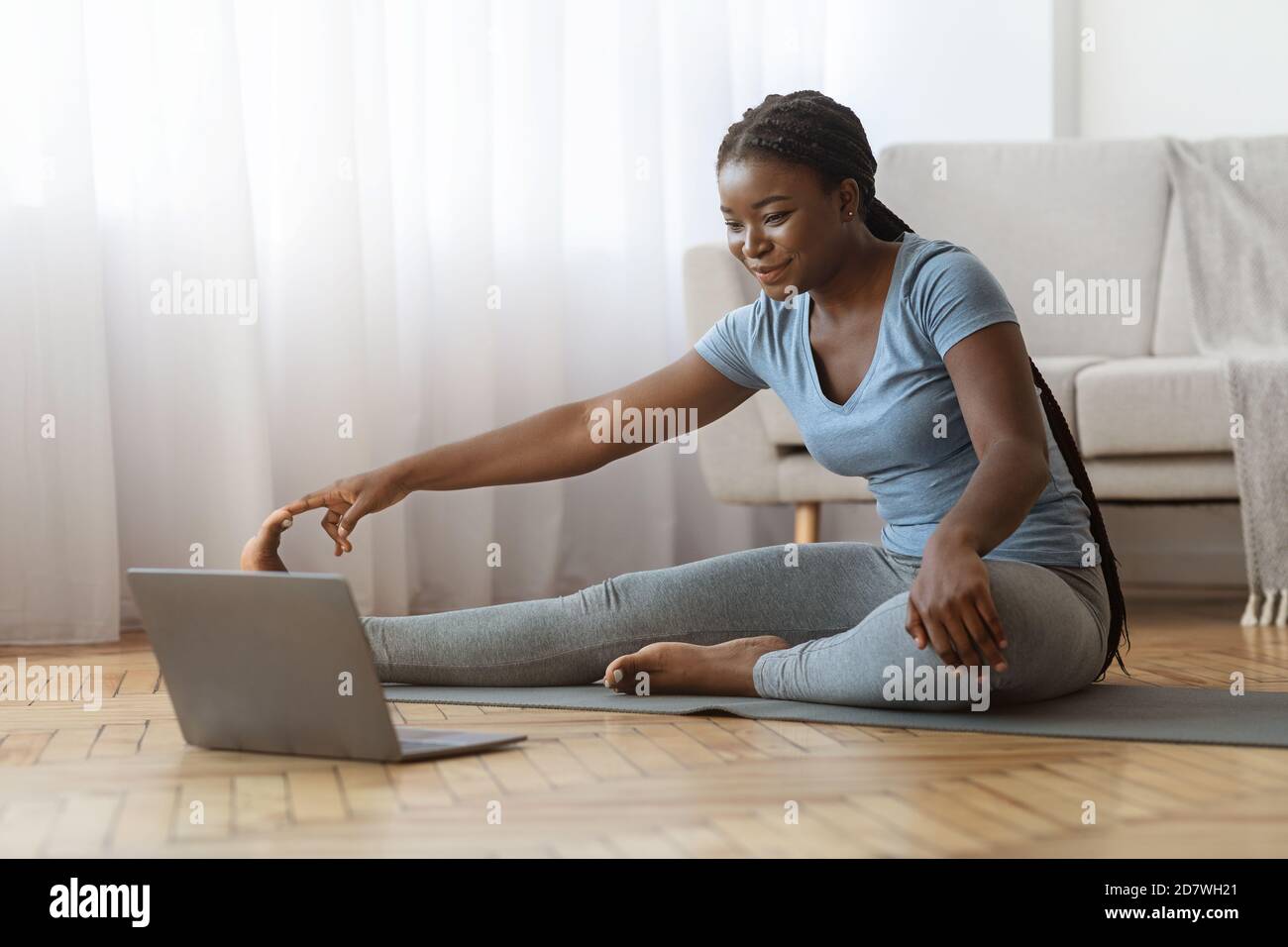 African woman exercising home hi-res stock photography and images - Alamy