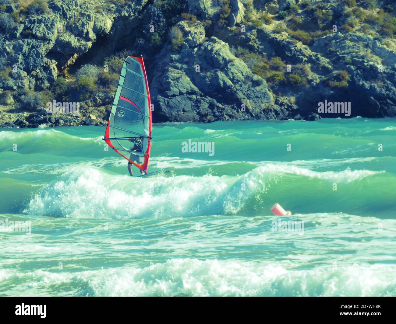 Wind surfer in action Stock Photo - Alamy
