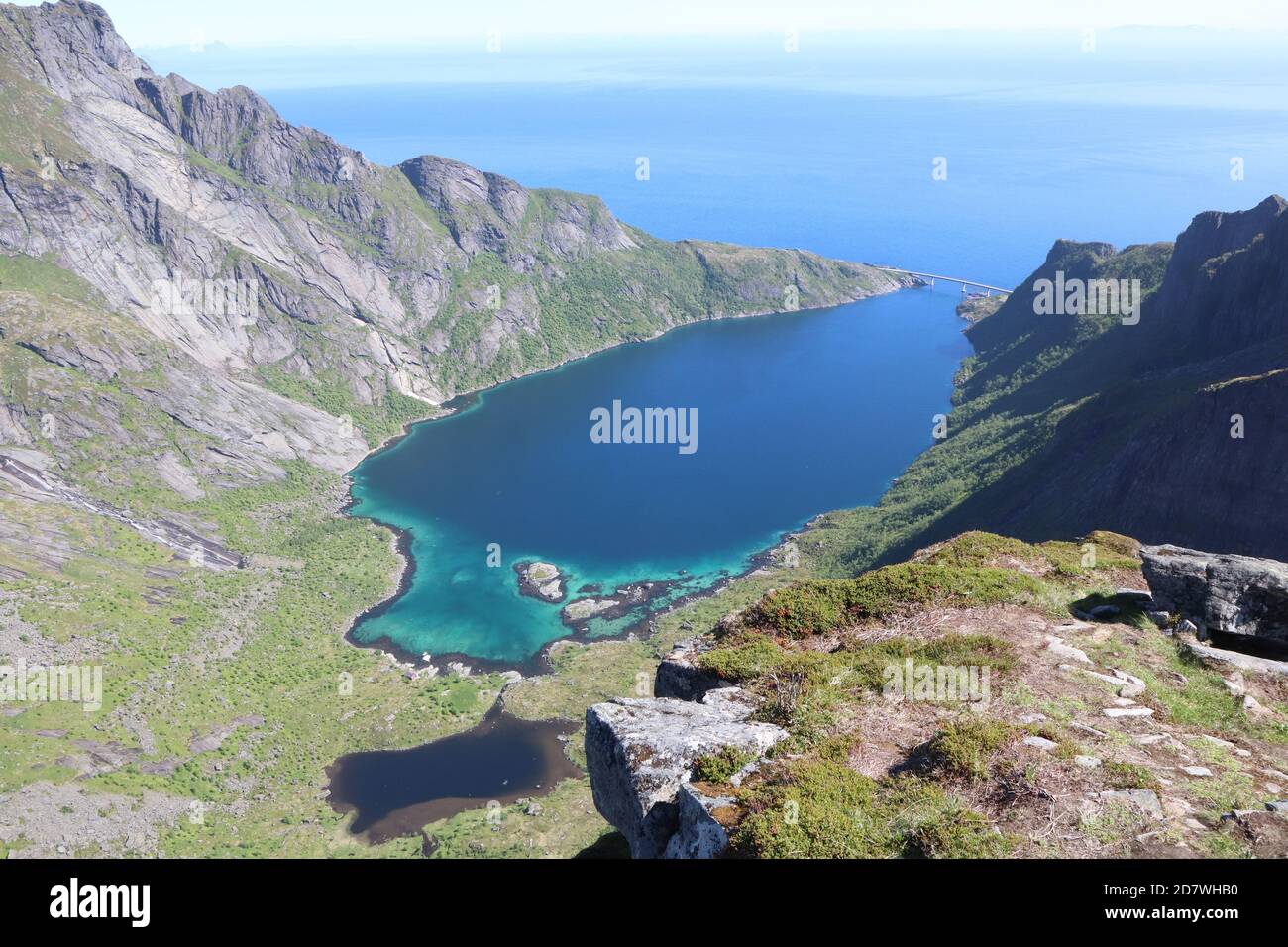 Norway - June 16 2019: Hiking in the area of Sorvagen, Lofoten Islands ...