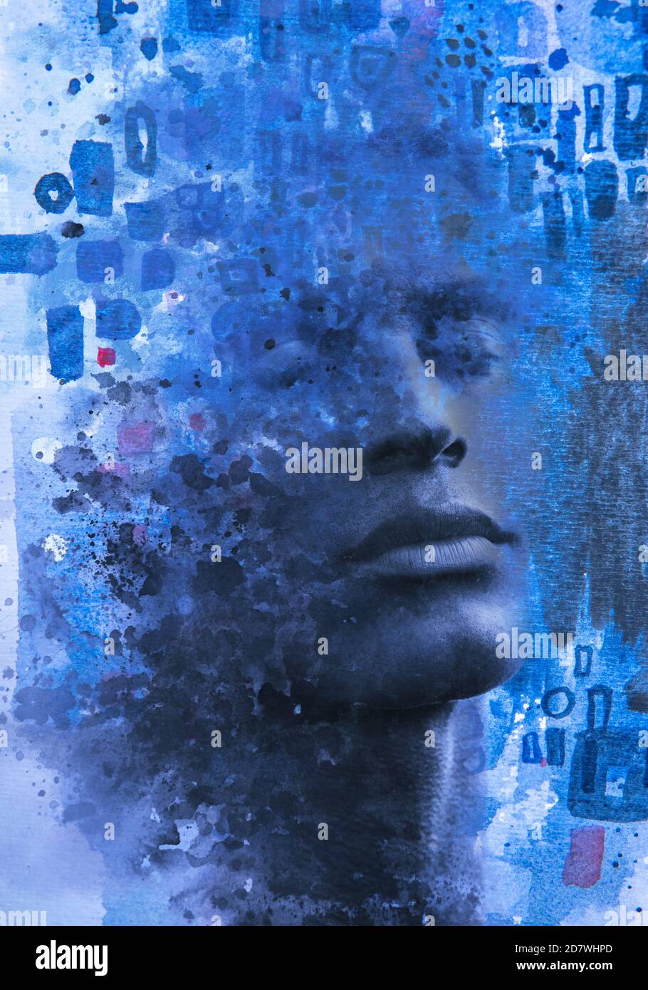 Creative photo manipulation of a portrait Stock Photo - Alamy
