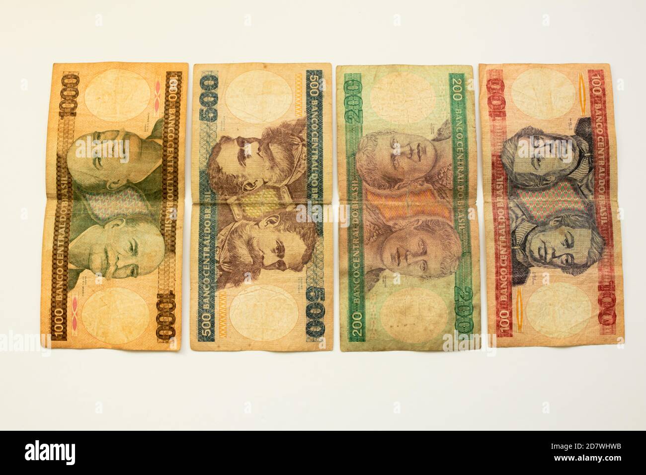 Different Old Brazilian Cruzeiros banknotes out of circulation Stock ...