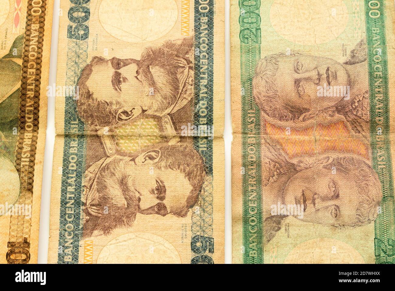 Different Old Brazilian Cruzeiros banknotes out of circulation Stock ...