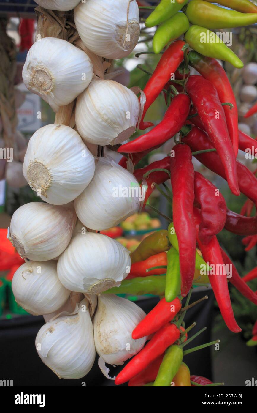 Garlic, peppers, vegetables, food Stock Photo - Alamy