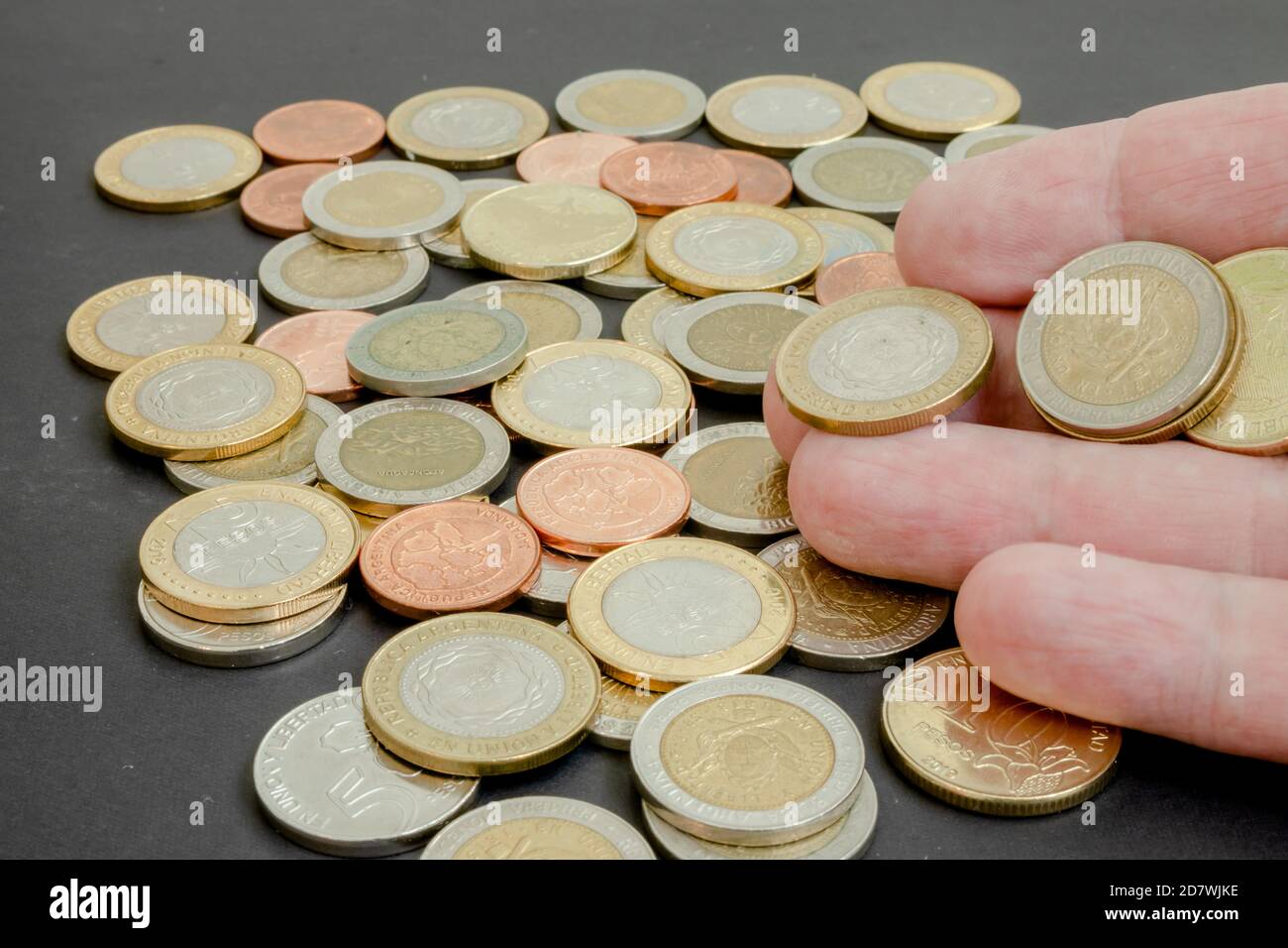 Silver coins texture hi-res stock photography and images - Alamy