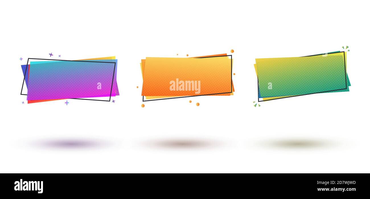 Abstract banner with gradient. Dynamical geometric forms, shapes ...