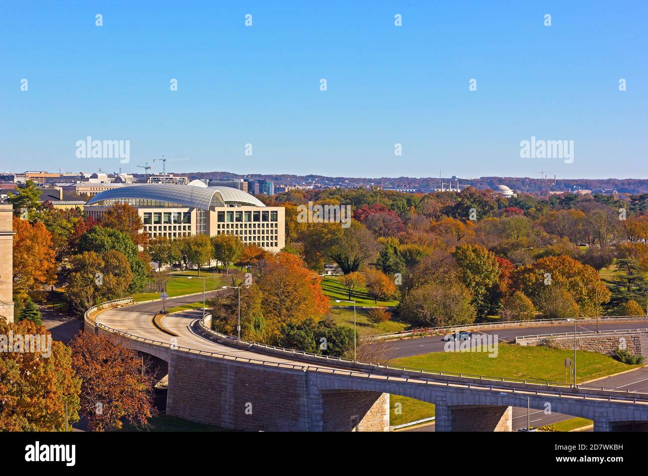 Washington DC panorama as seen from the Potomac River waterfront ...