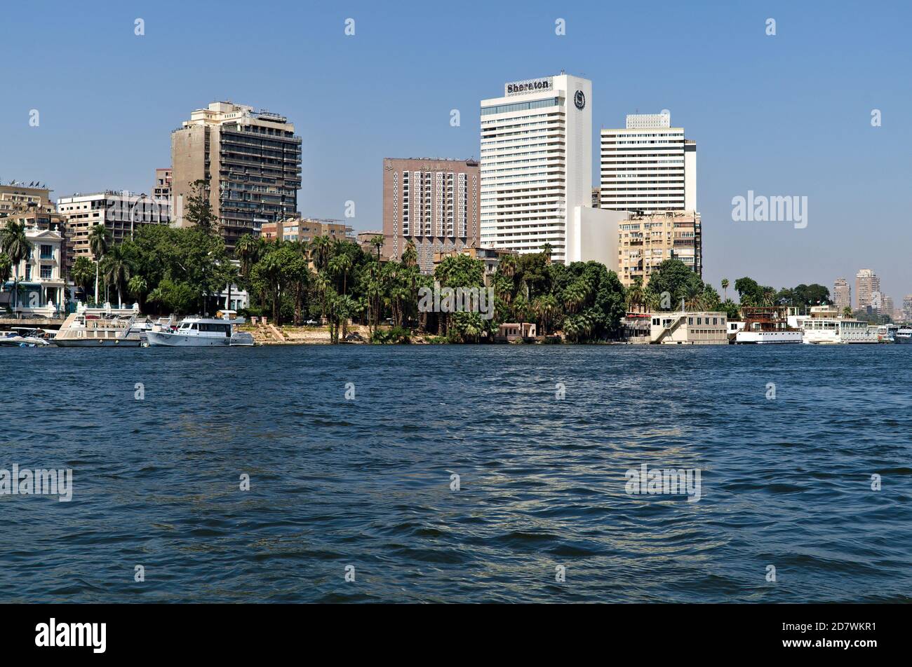 Cairo building from Nile River, Egypt Stock Photo - Alamy
