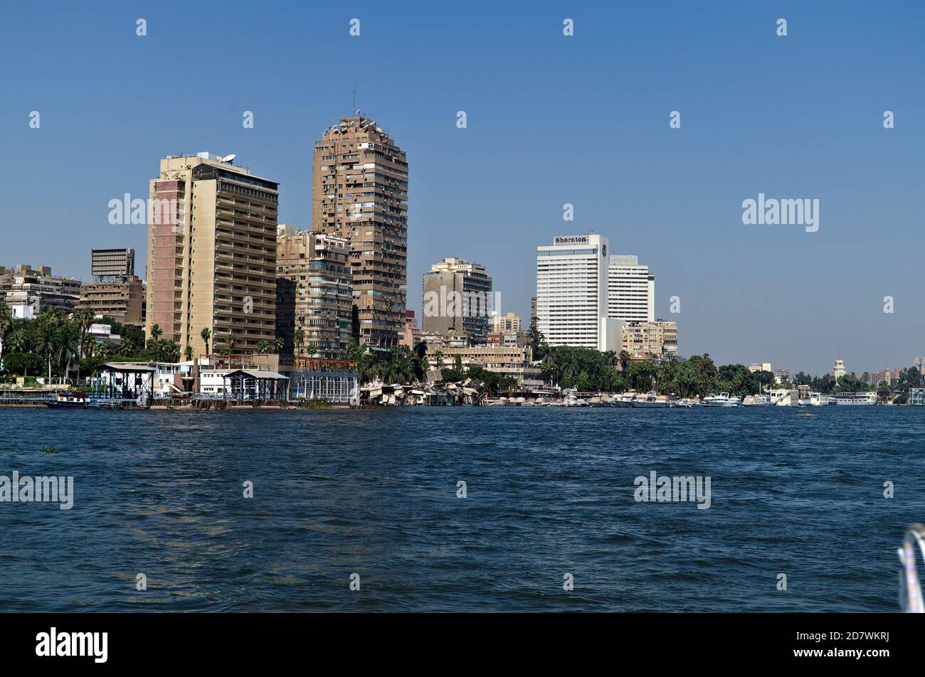 Cairo building from Nile River, Egypt Stock Photo - Alamy